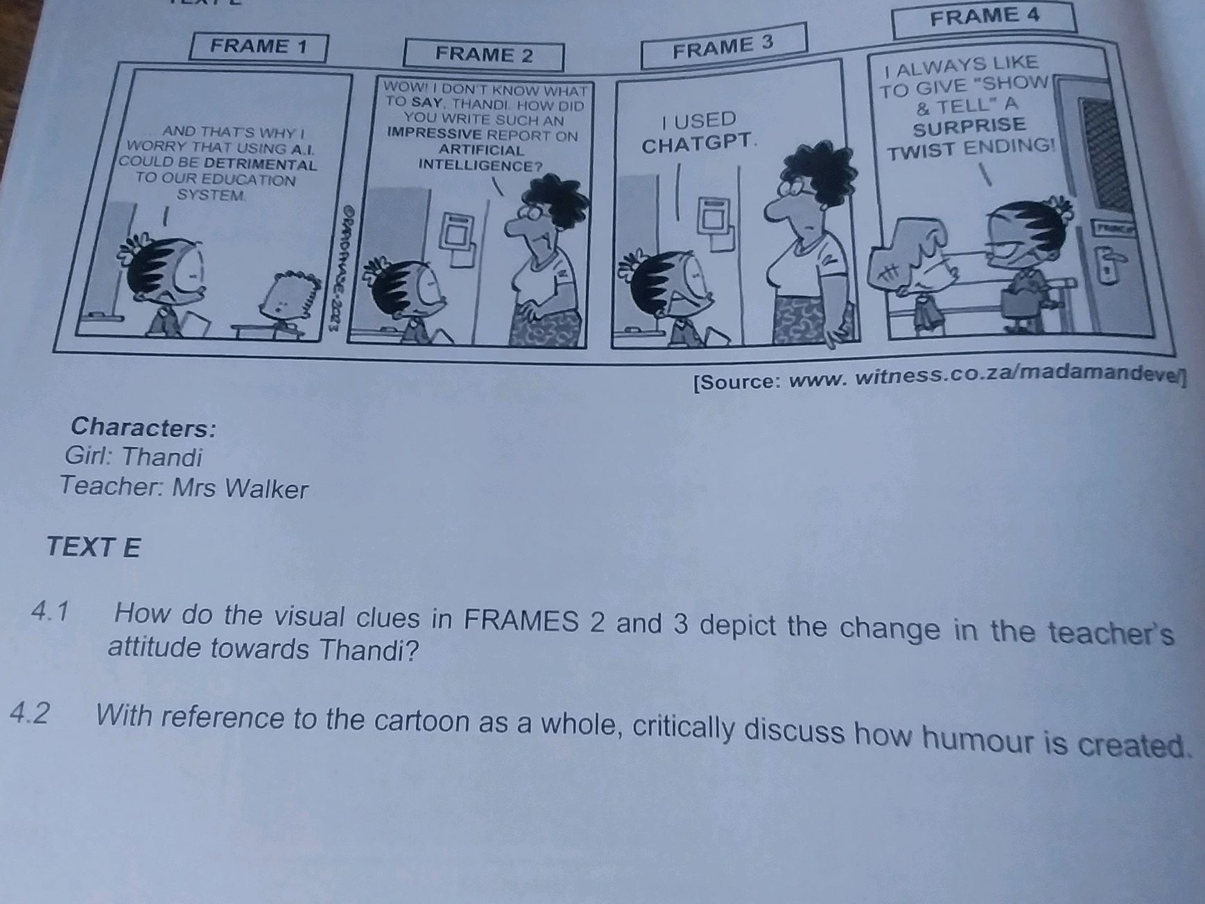 4.1 How do the visual clues in FRAMES 2 and | StudyX