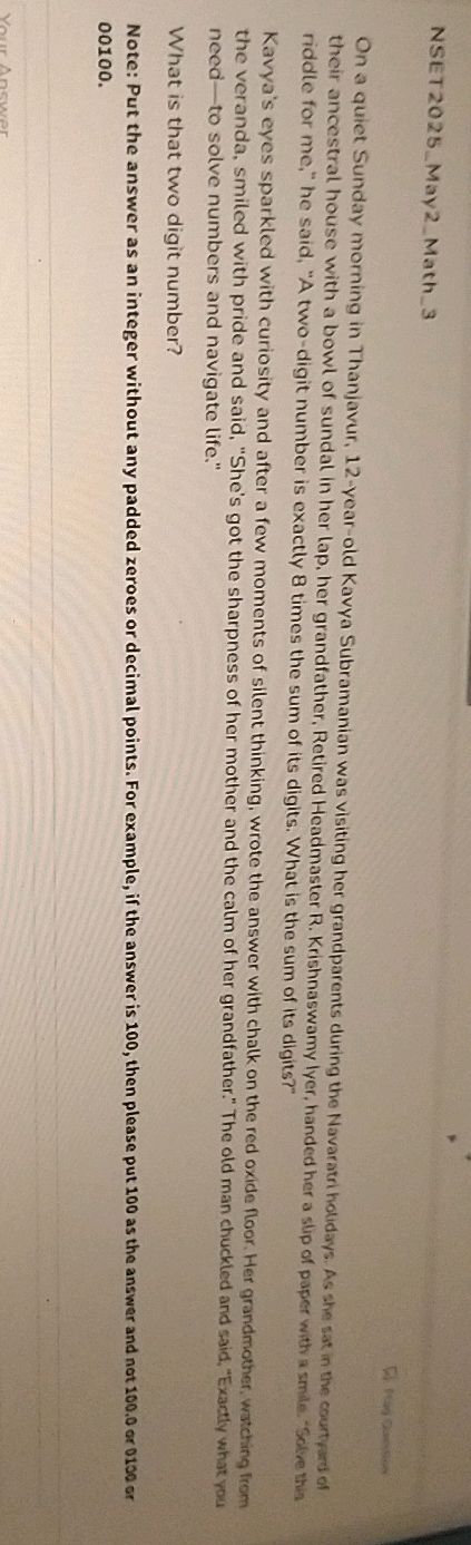 What is that two digit number? Note: Put | StudyX