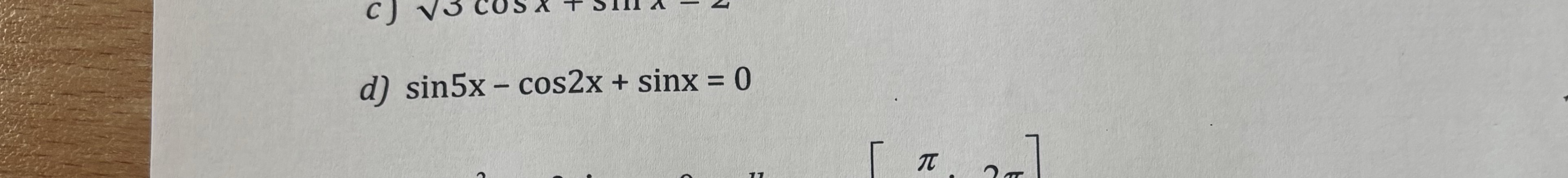 Solve trigonometric equation sin 5x - cos 2x | StudyX