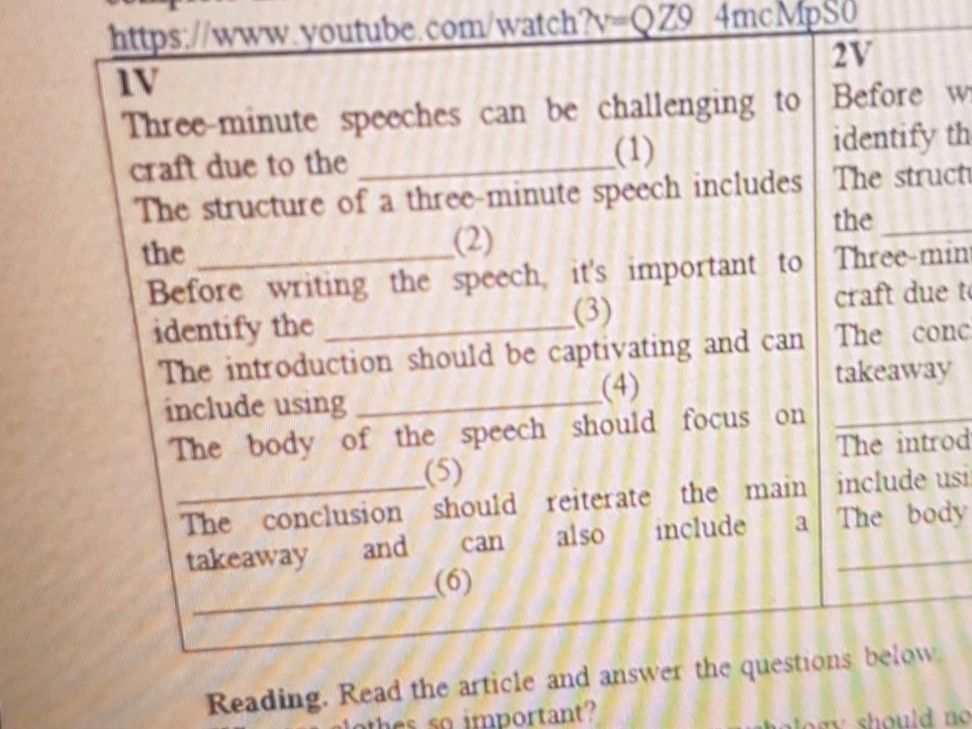 Three-minute speeches can be challenging to | StudyX