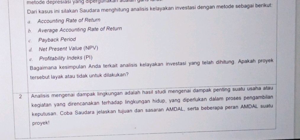 Dari kasus ini silakan Saudara menghitung | StudyX