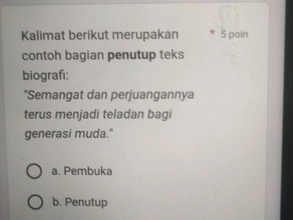 Kalimat berikut merupakan contoh bagian | StudyX
