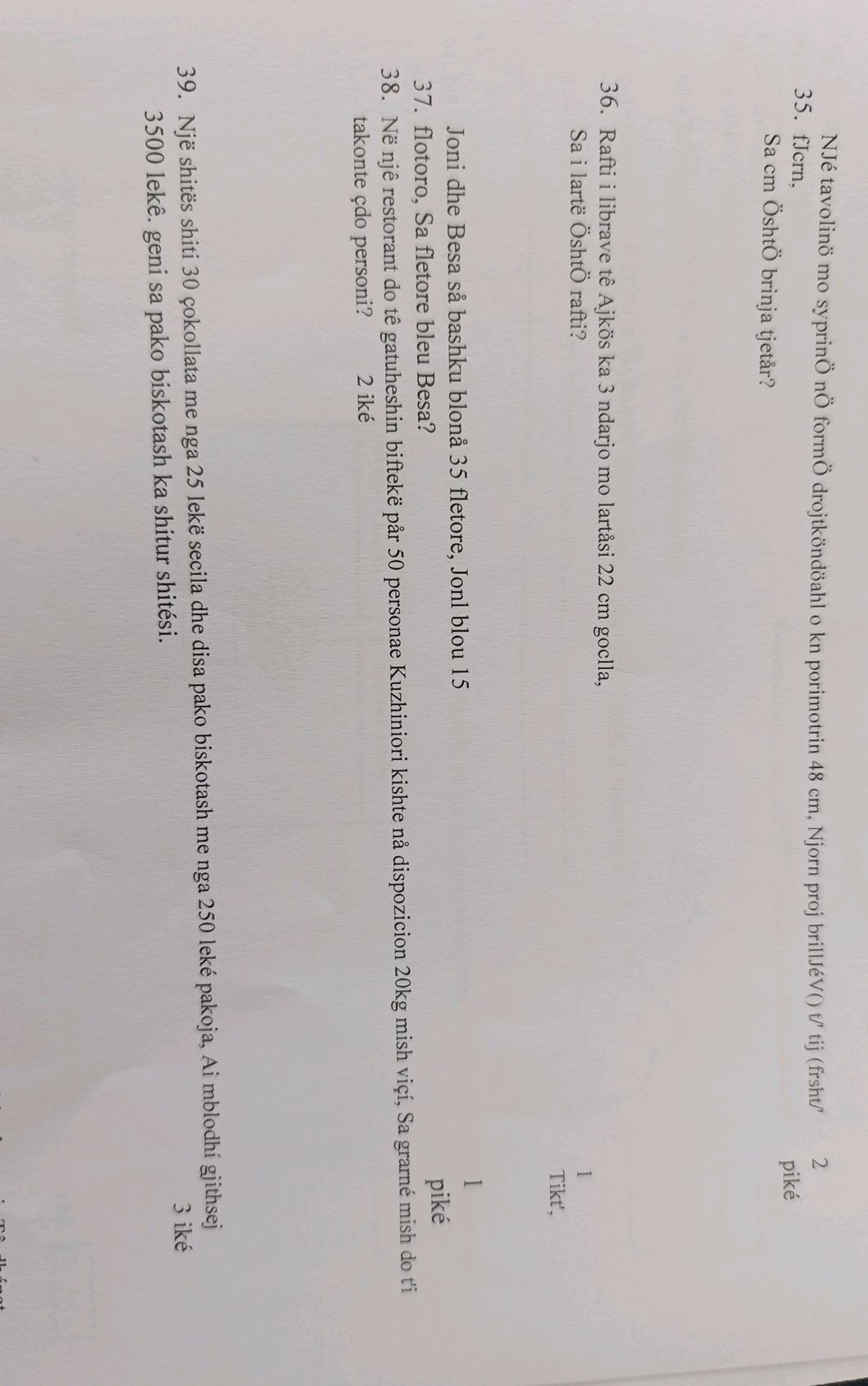 35. fJcrn, Sa cm ÖshtÖ brinja tjetår? 36. | StudyX