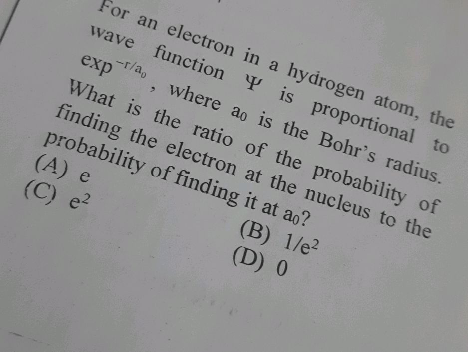 For an electron in a hydrogen atom, the wave | StudyX