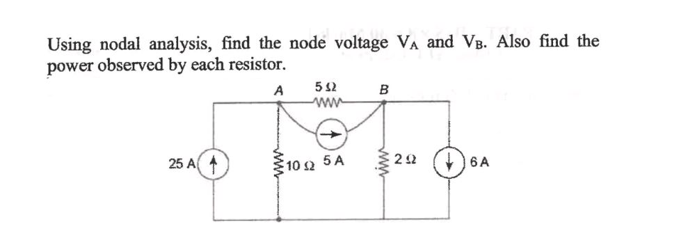 Using nodal analysis, find the node voltage | StudyX