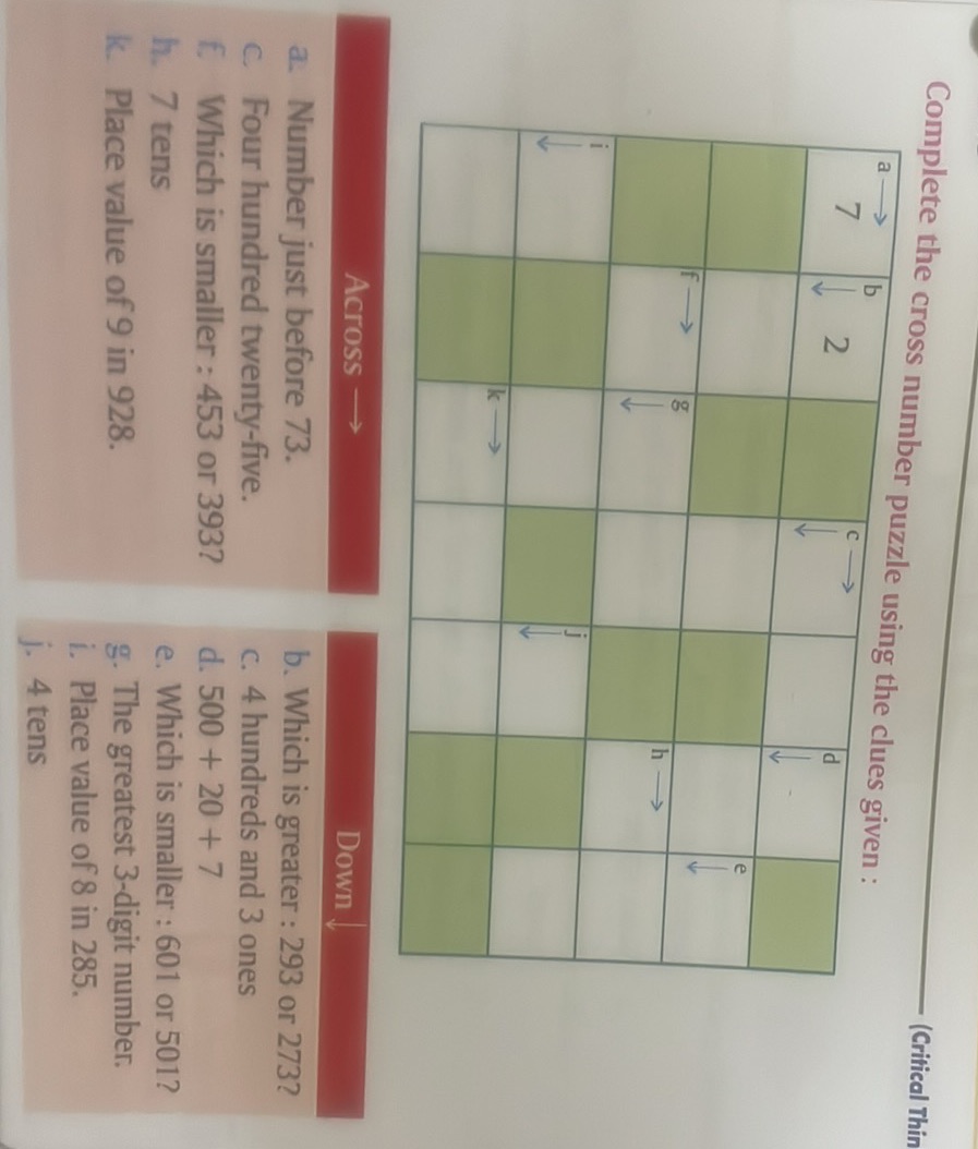 Complete the cross number puzzle using the | StudyX