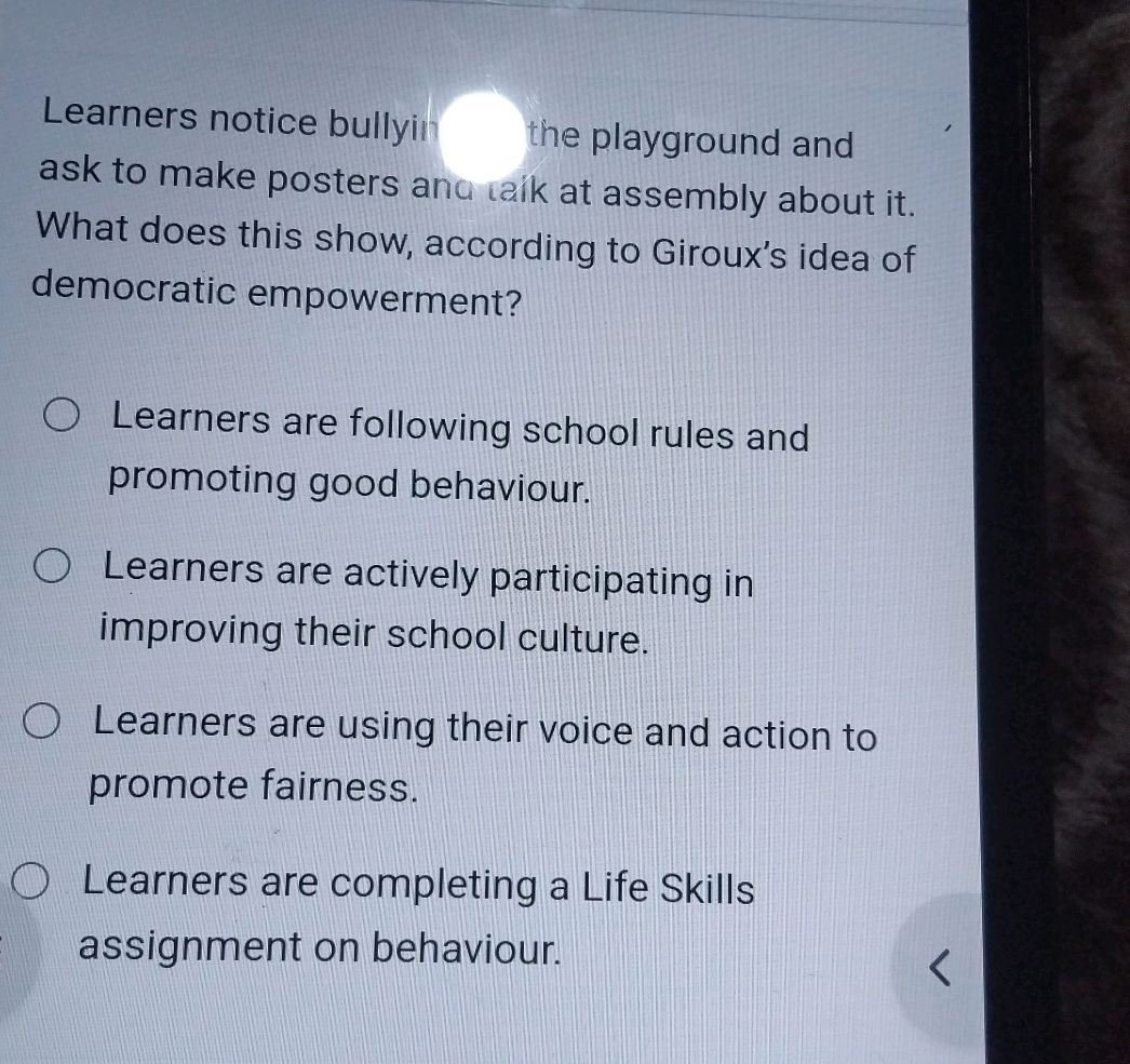 Learners notice bullying in the playground | StudyX