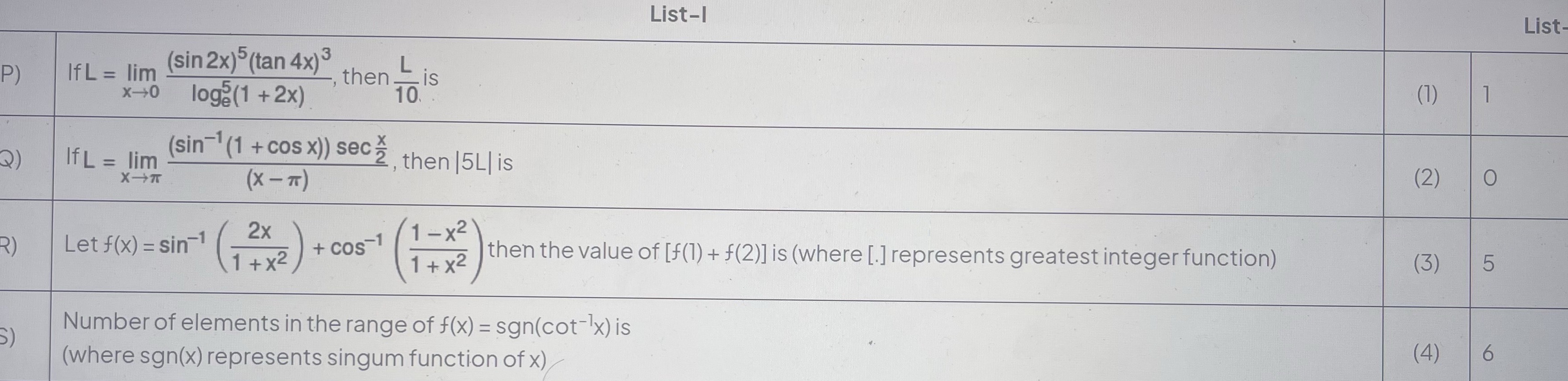 P) If $L = _{x 0} {( 2x)^5 ( | StudyX