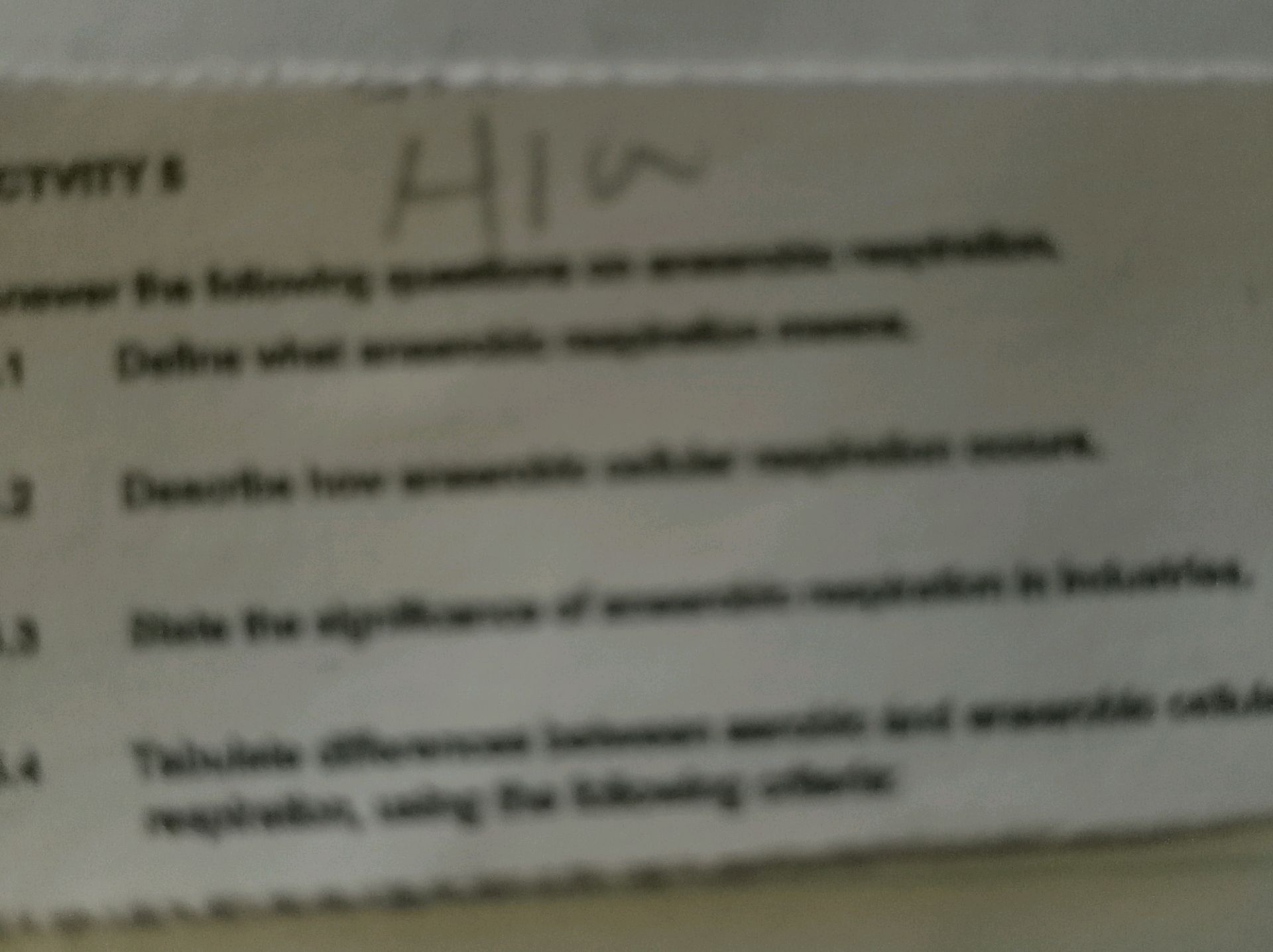 1. Define what anaerobic respiration means. | StudyX