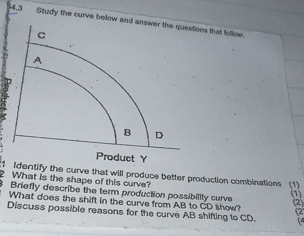 Study the curve below and answer the | StudyX