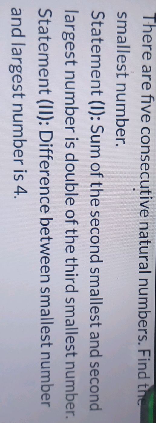 There are five consecutive natural numbers. | StudyX