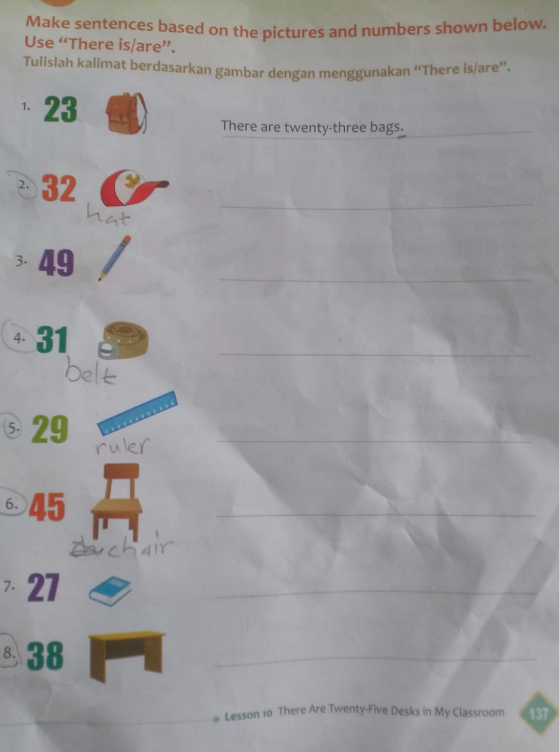 Make sentences based on the pictures and | StudyX