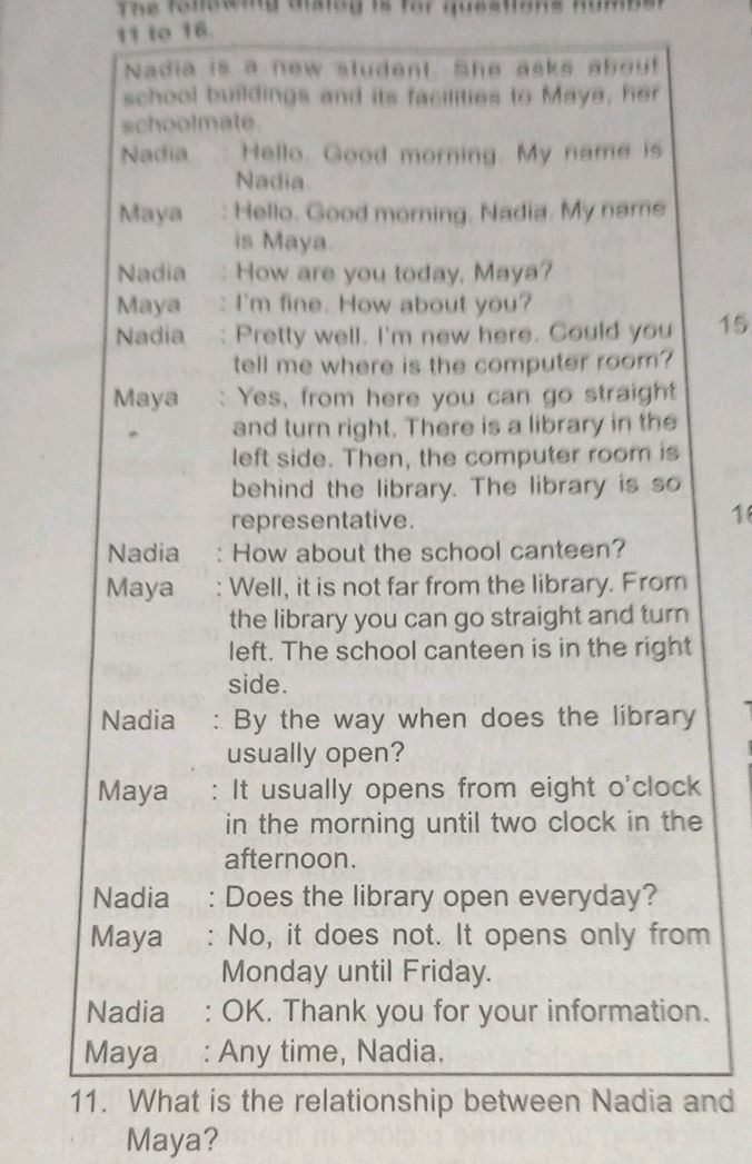 11. What is the relationship between Nadia | StudyX