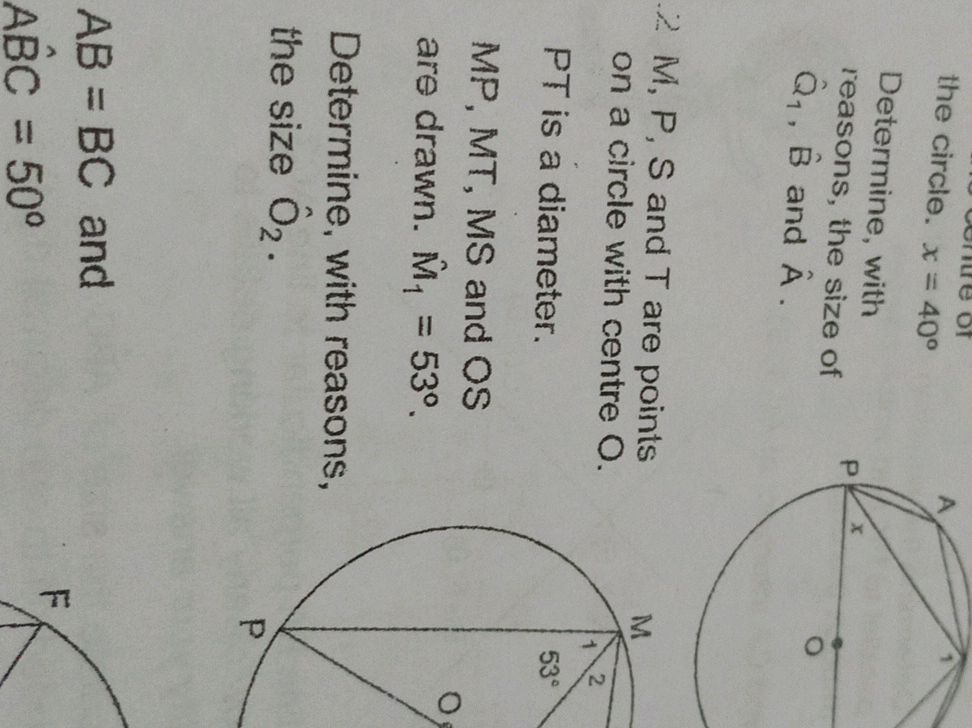 Determine, with reasons, the size of Q₁, B | StudyX