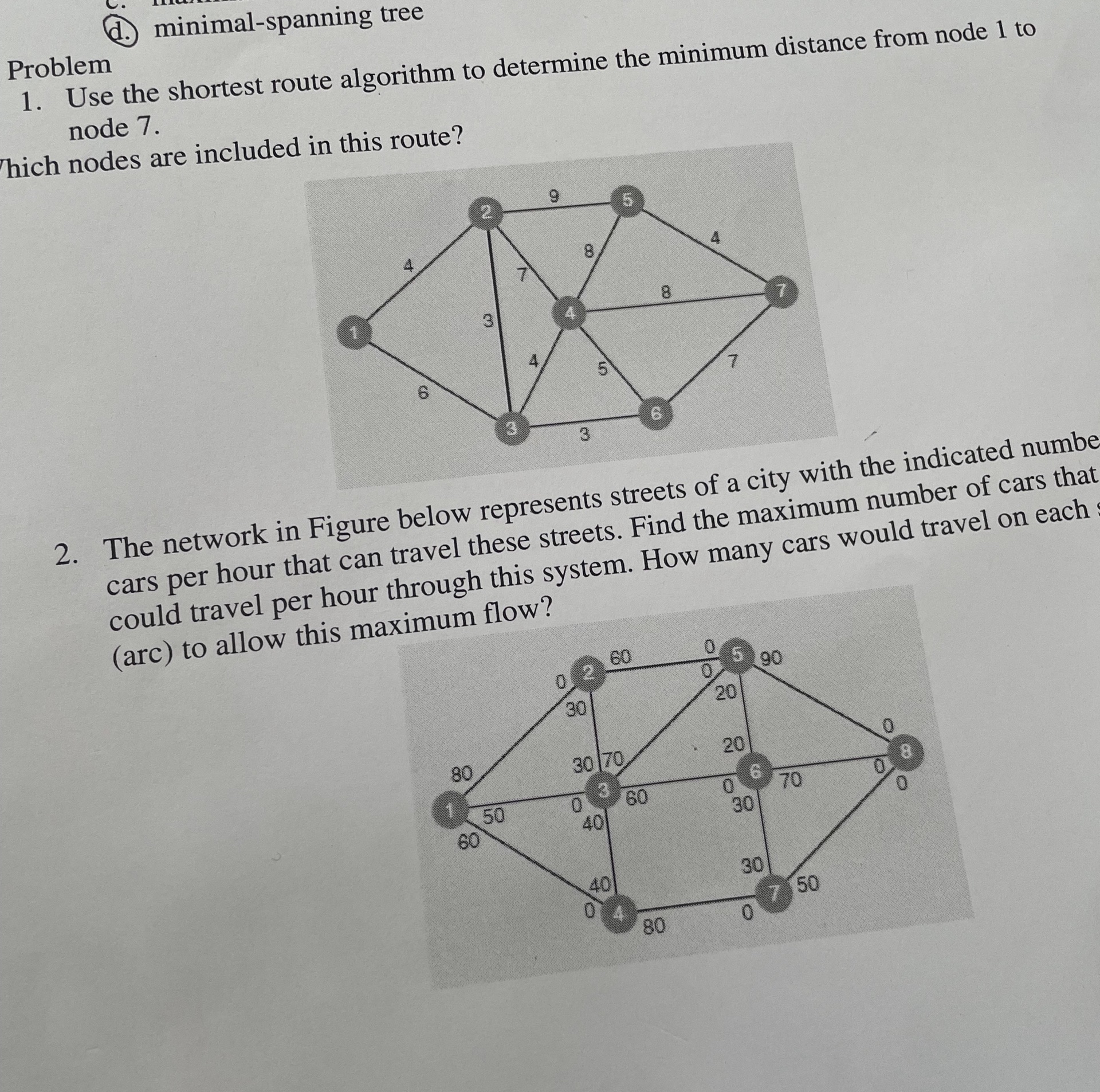 1. Use the shortest route algorithm to | StudyX