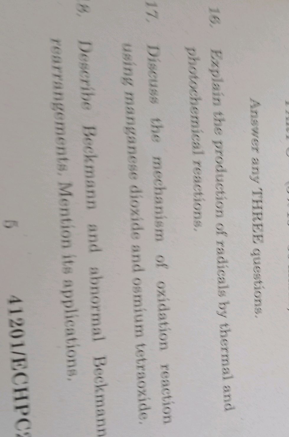 Answer any THREE questions. 16. Explain the | StudyX