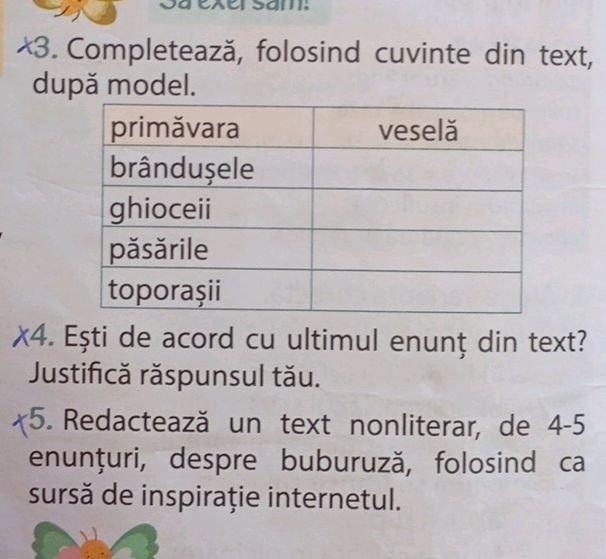 3. Completează, folosind cuvinte din text, | StudyX