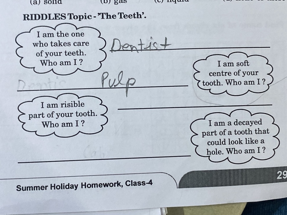 RIDDLES Topic - "The Teeth". I am the one | StudyX