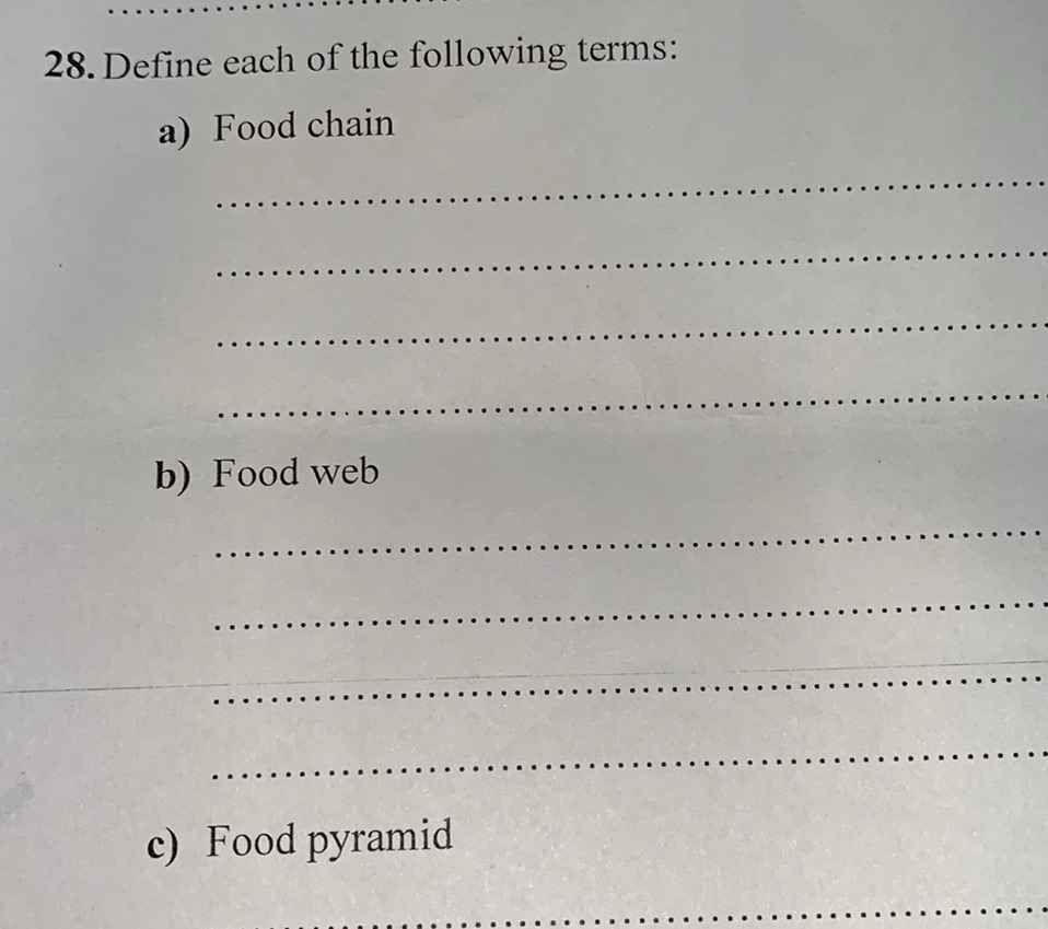 28. Define each of the following terms: a) | StudyX