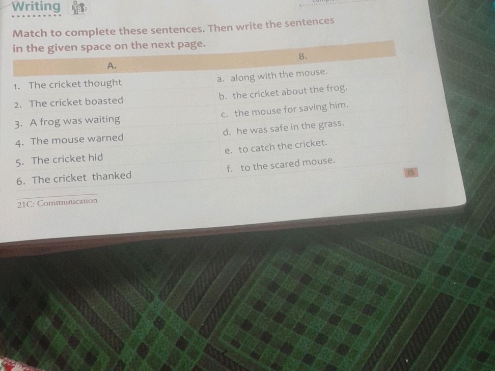 Match to complete these sentences. Then | StudyX