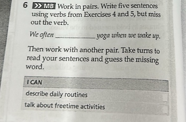 Work in pairs. Write five sentences using | StudyX