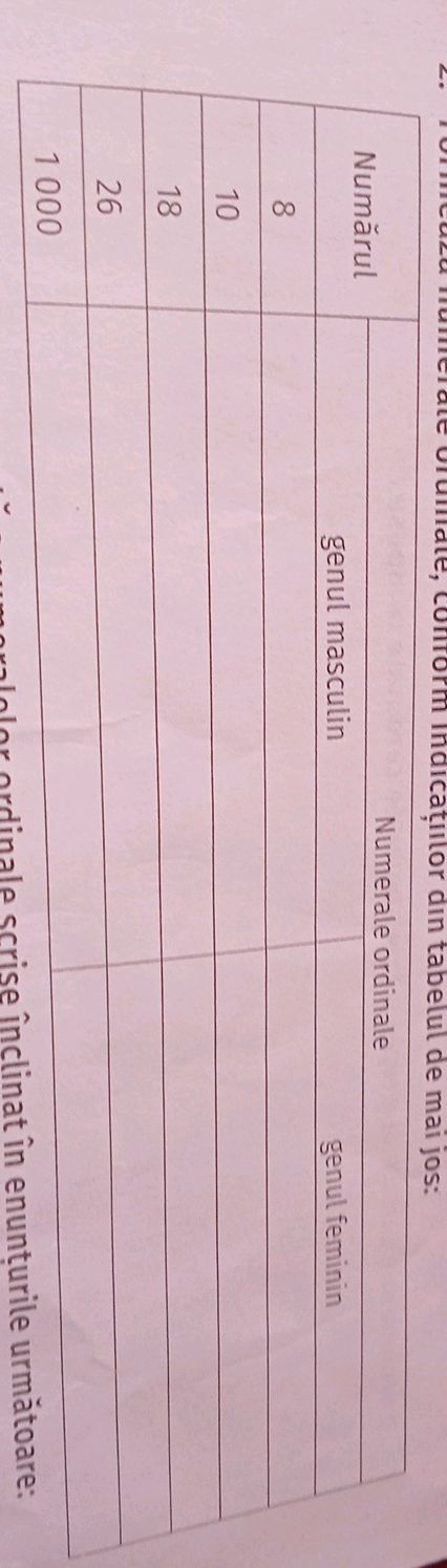 2. Formează numerale ordinale, conform | StudyX