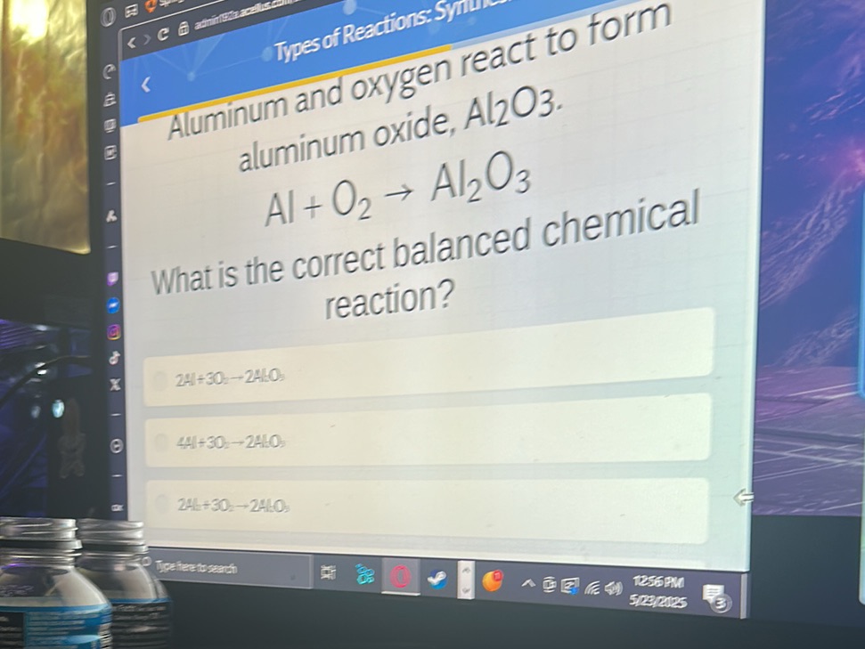Aluminum and oxygen react to form aluminum | StudyX