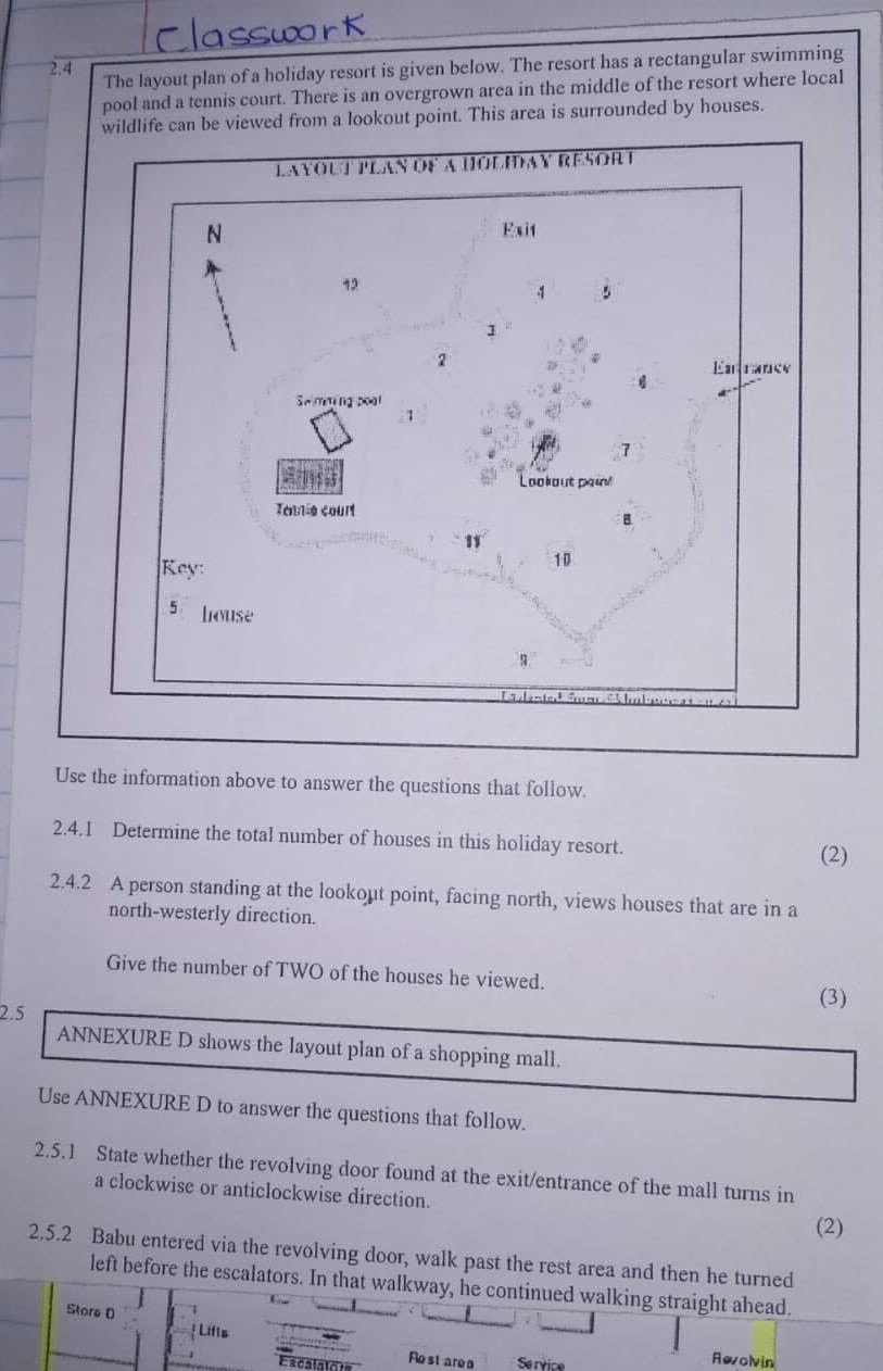 The layout plan of a holiday resort is given | StudyX