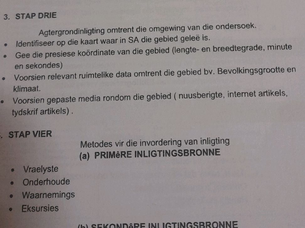 3. STAP DRIE * Agtergrondinligting | StudyX