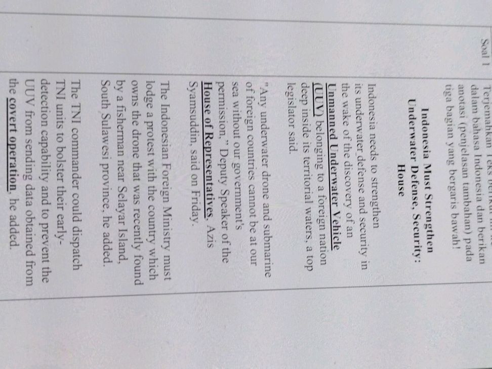 Terjemahkan Teks berikut dalam bahasa | StudyX