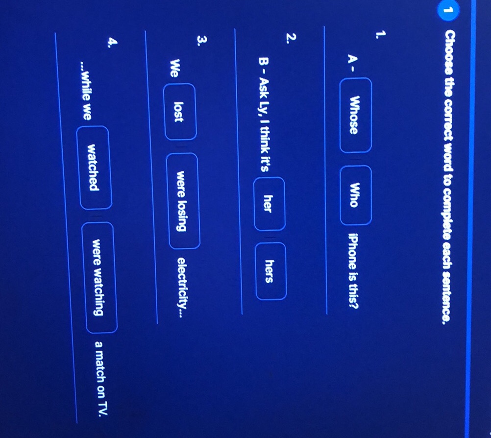 Choose the correct word to complete each | StudyX