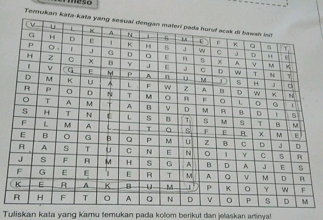 Temukan kata-kata yang sesuai dengan materi | StudyX
