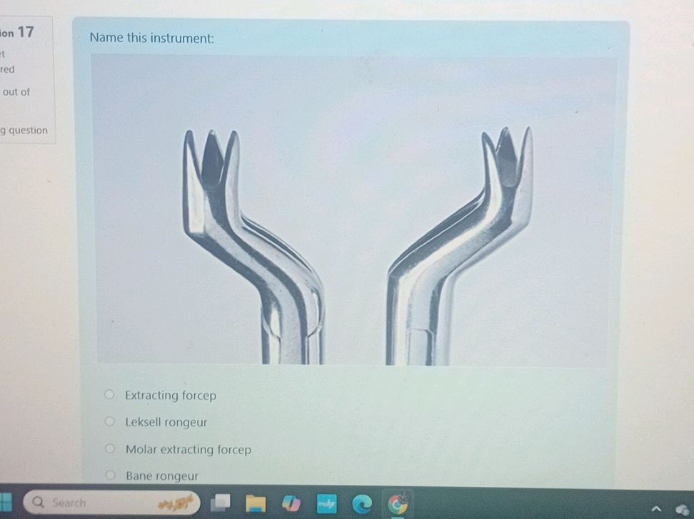 Name this instrument: * Extracting forcep | StudyX