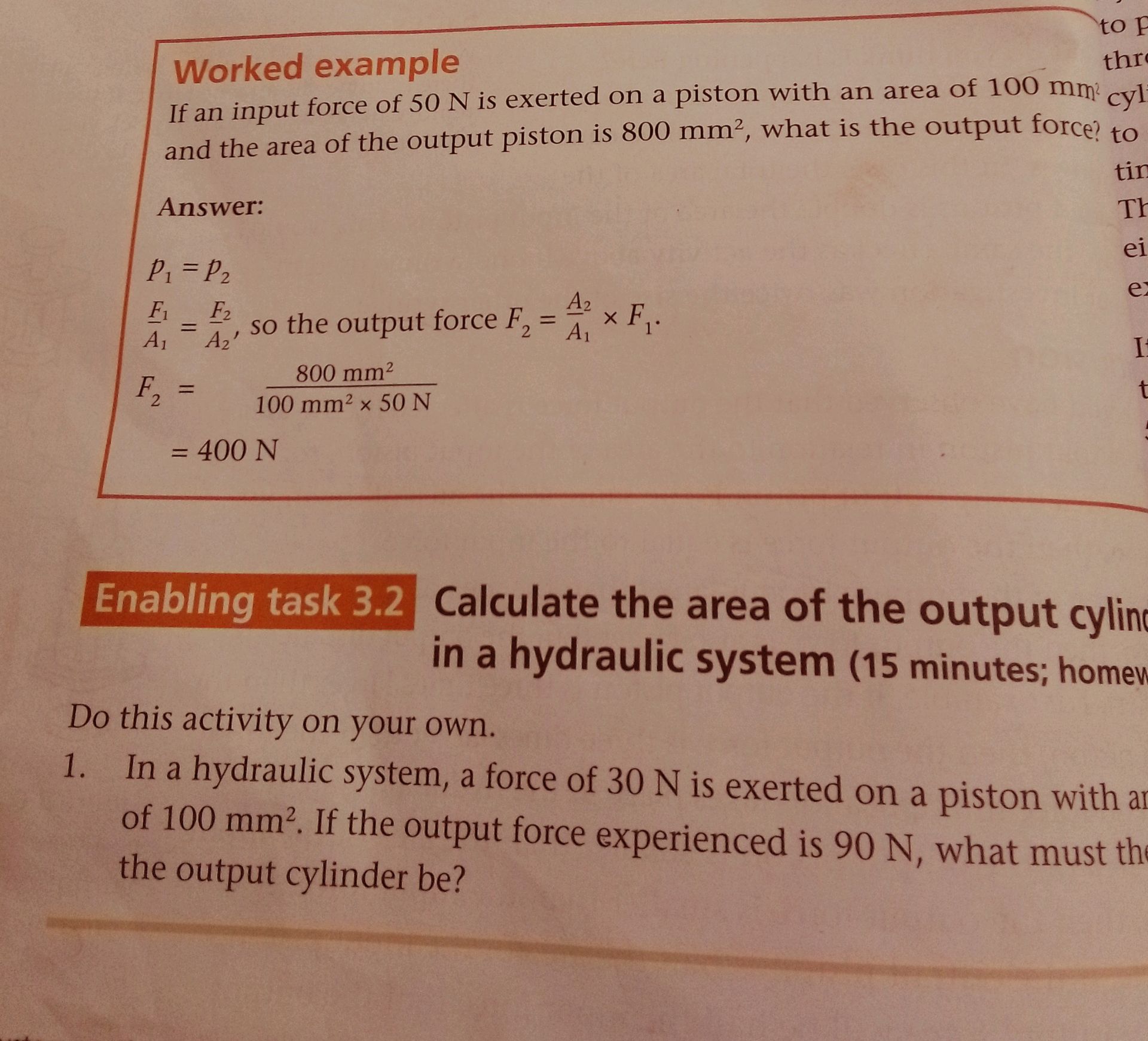 If an input force of 50 N is exerted on a | StudyX