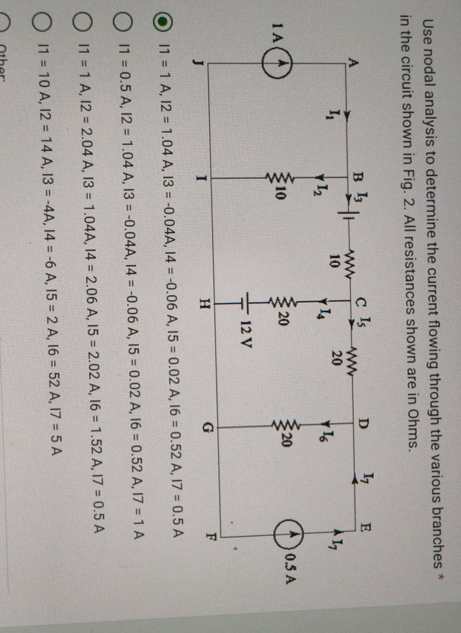 Use nodal analysis to determine the current | StudyX