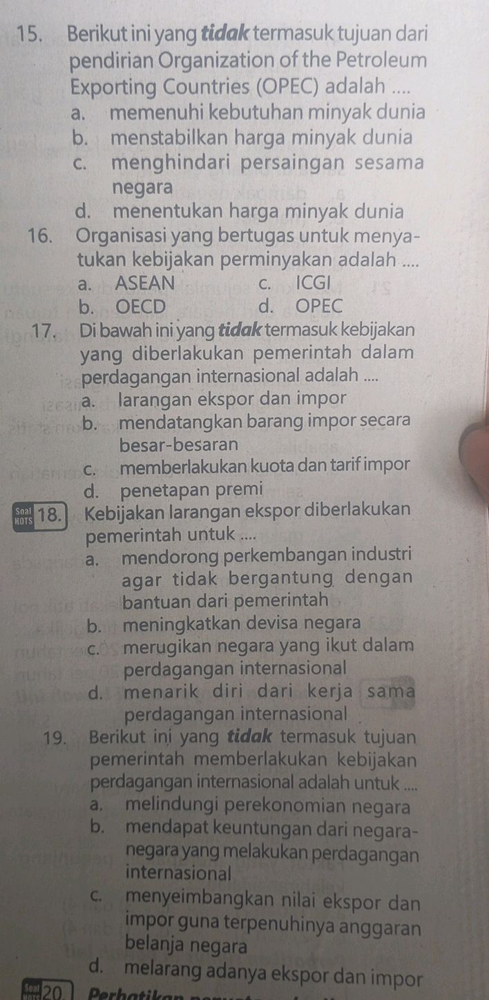 15. Berikut ini yang tidak termasuk tujuan | StudyX