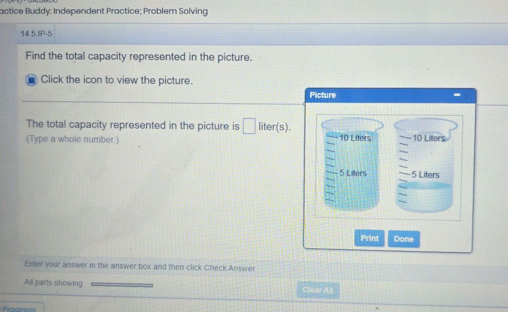 Find the total capacity represented in the | StudyX