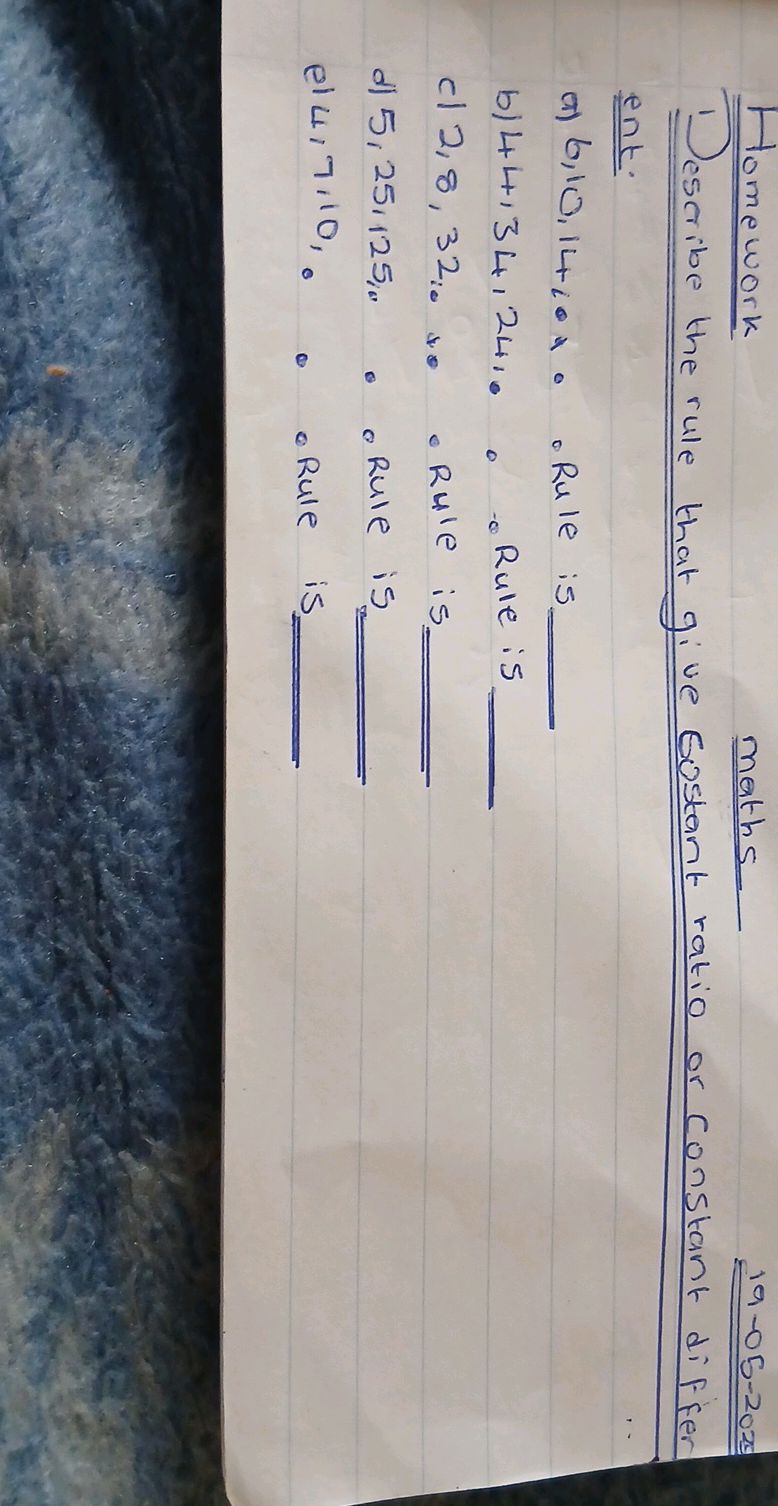 Describe the rule that give constant ratio | StudyX