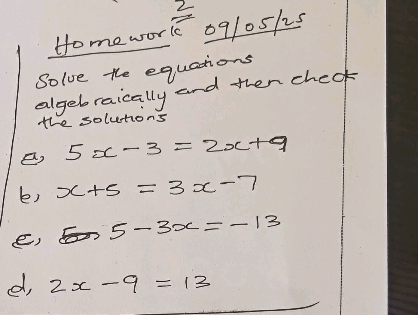 Solve the equations algebraically and then | StudyX