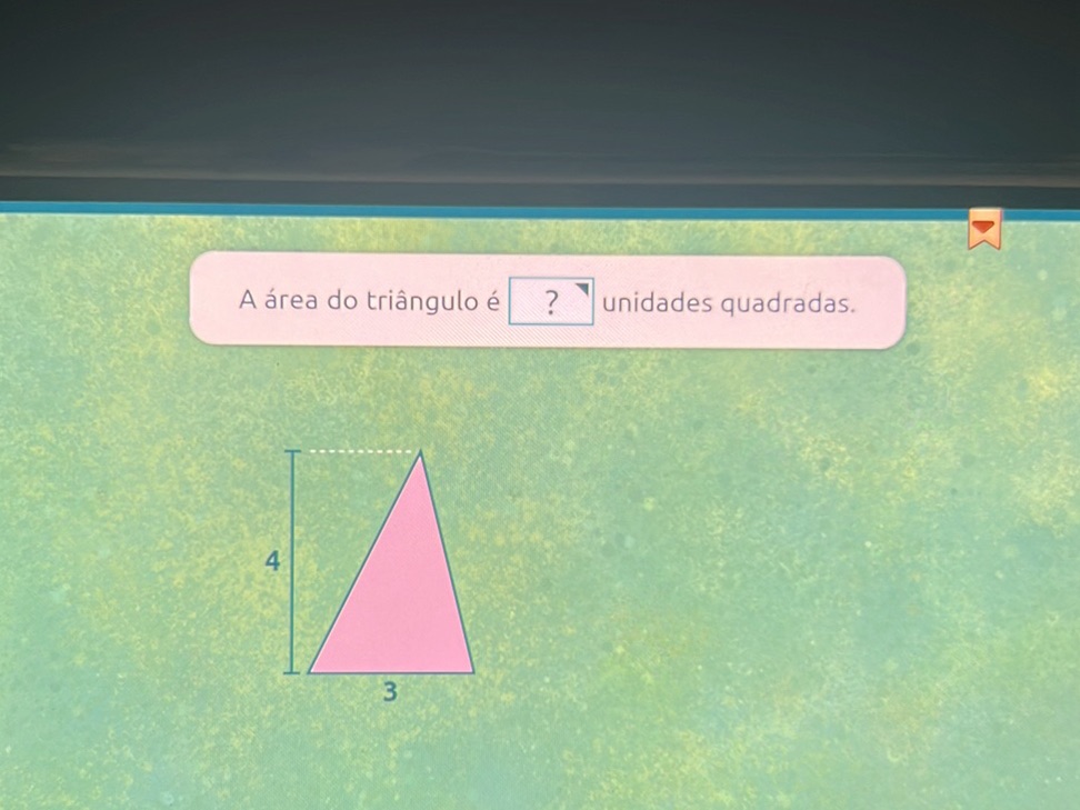 A área do triângulo é ? unidades quadradas. | StudyX