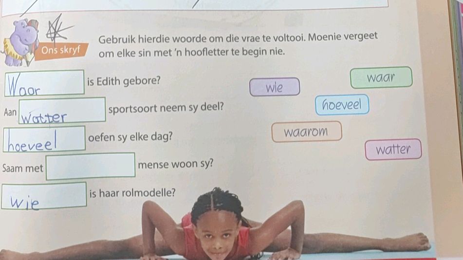 Gebruik hierdie woorde om die vrae te | StudyX