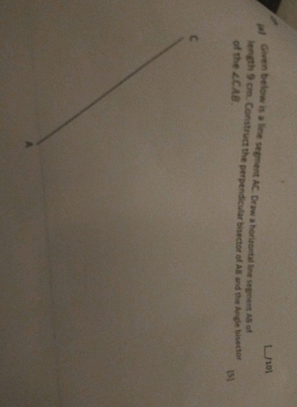 (a) Given below is a line segment AC. Draw a | StudyX