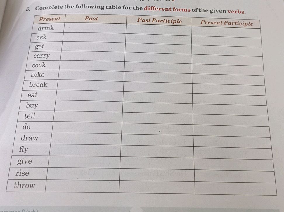 5. Complete the following table for the | StudyX