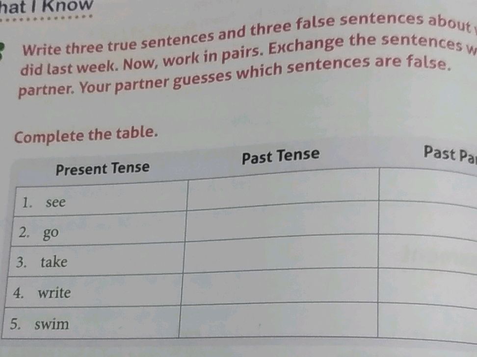 Write three true sentences and three false | StudyX