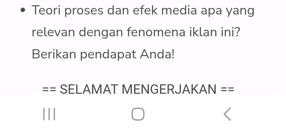 Teori proses dan efek media apa yang relevan | StudyX