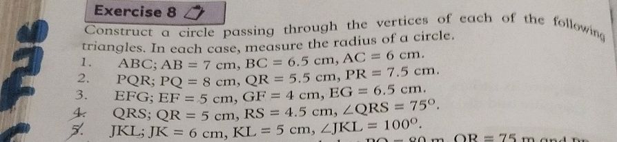 Construct a circle passing through the | StudyX