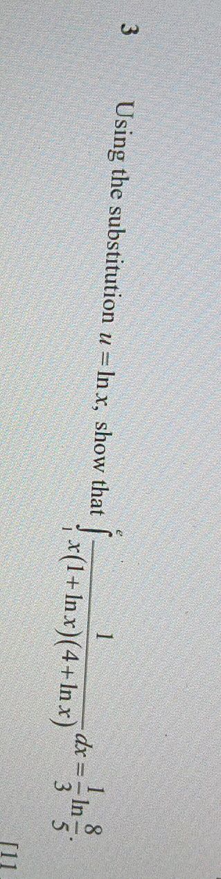 Using the substitution $u = x$, show that | StudyX