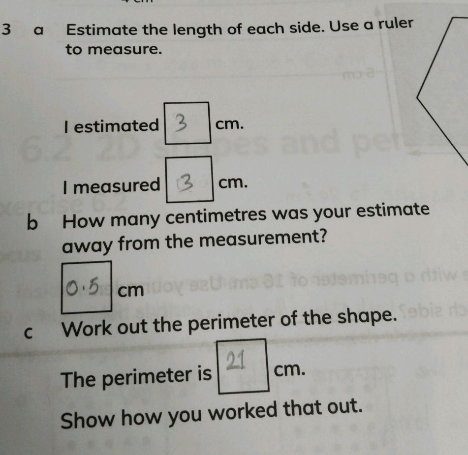 3 a Estimate the length of each side. Use a | StudyX