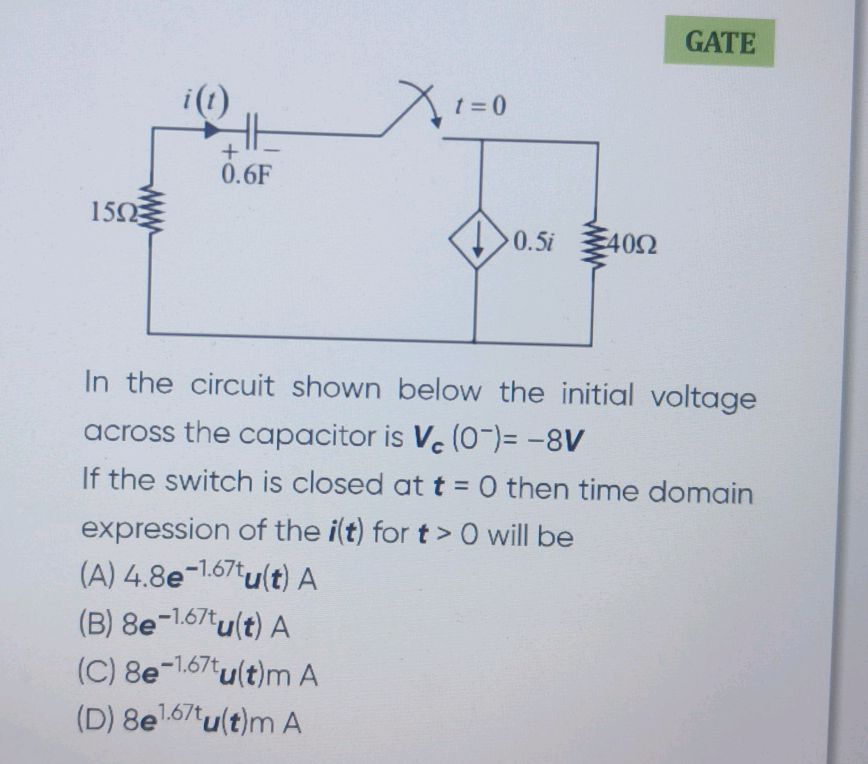 In the circuit shown below the initial | StudyX