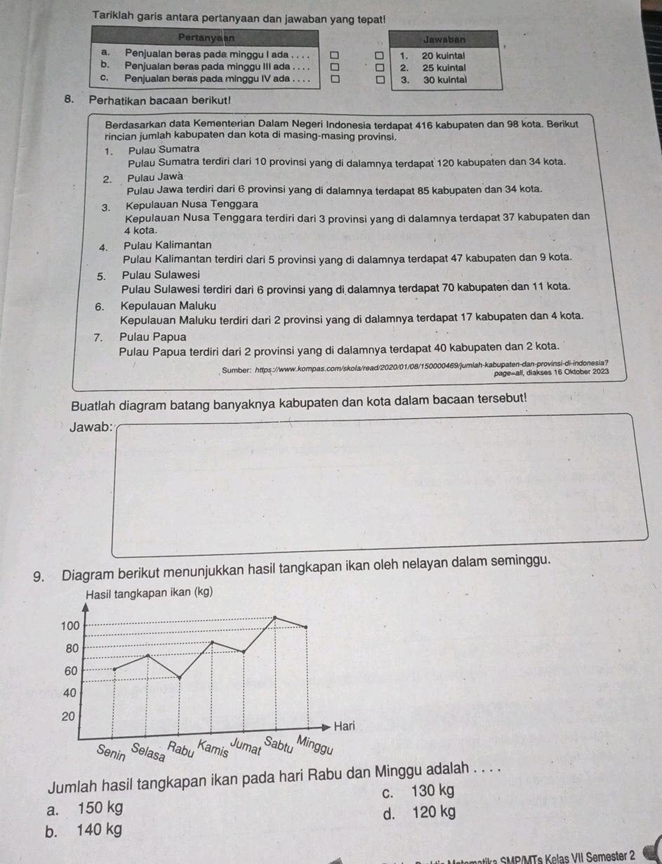 Tariklah garis antara pertanyaan dan jawaban | StudyX